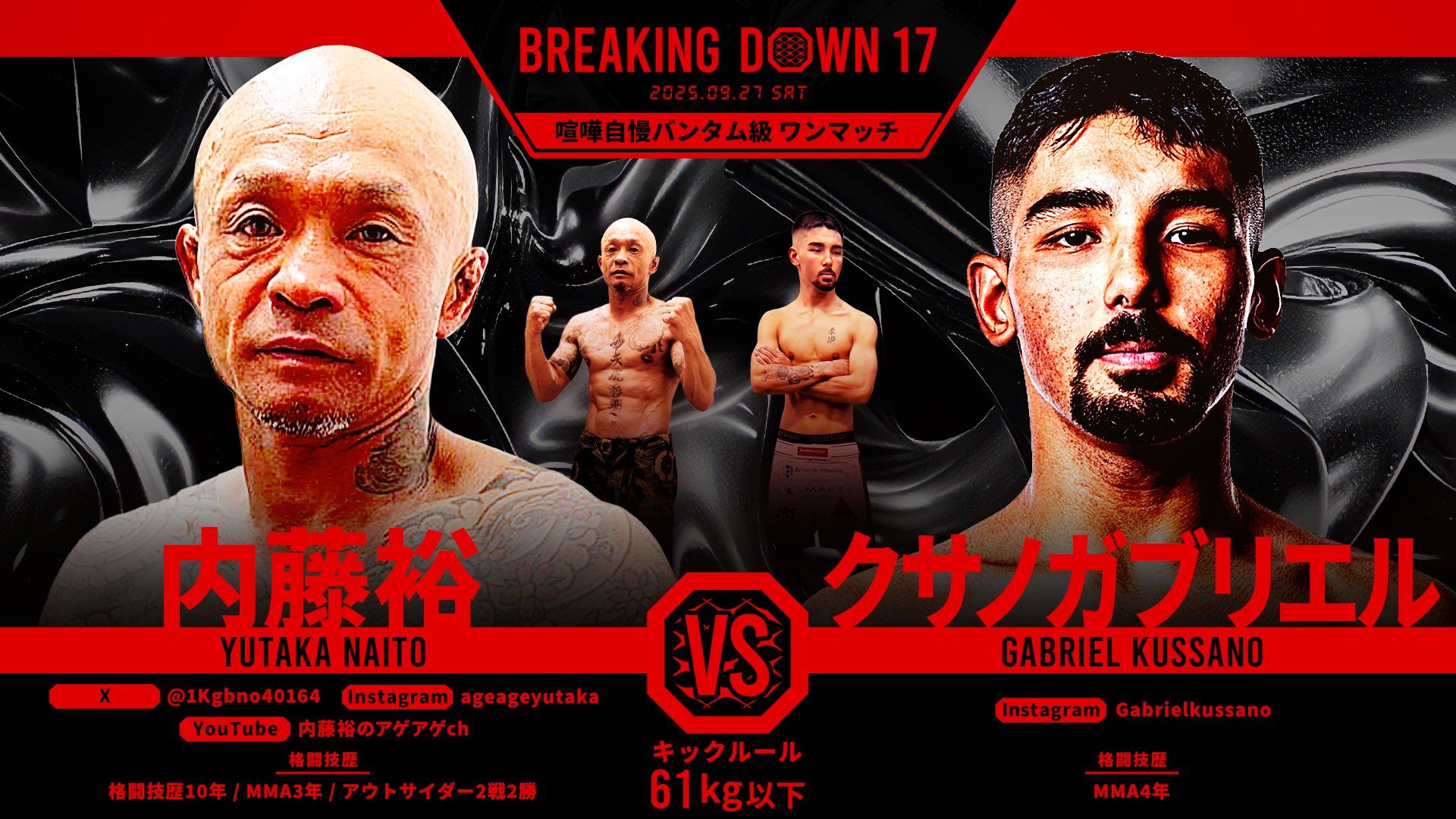 Breaking Down17(ブレイキングダウン17)の対戦カード・試合順 | Goal.com 日本