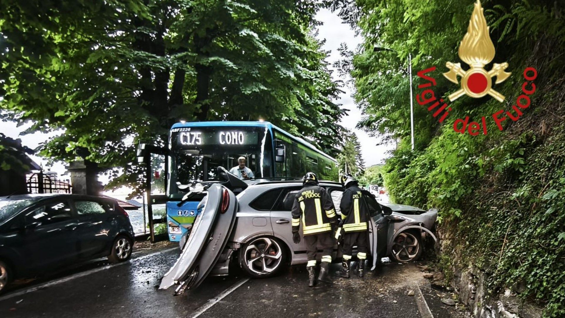 Incidente stradale per Caqueret del Como: si schianta con l'auto contro ...