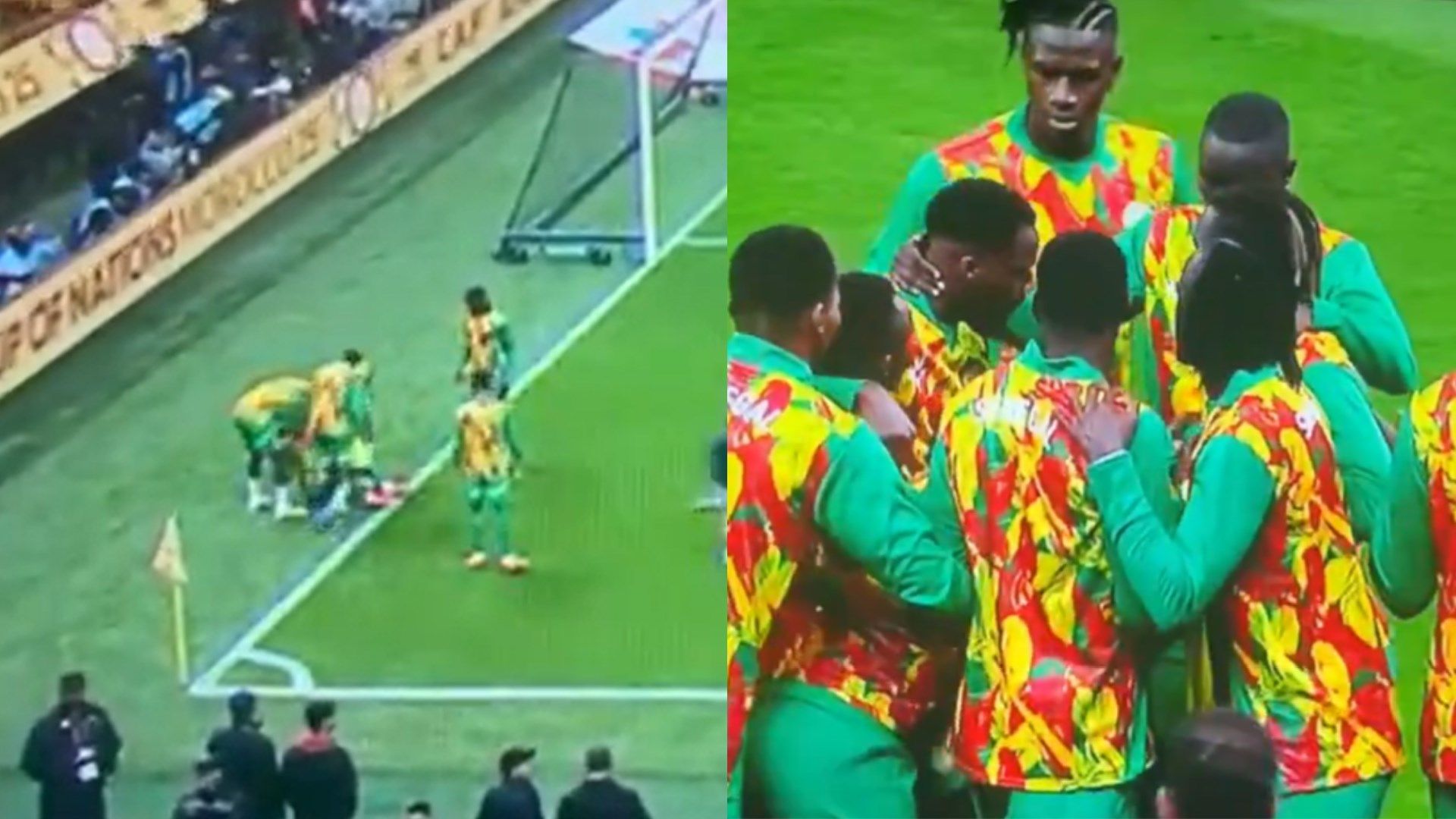 Malore per Diatta durante il riscaldamento: scortato dai compagni fuori ...