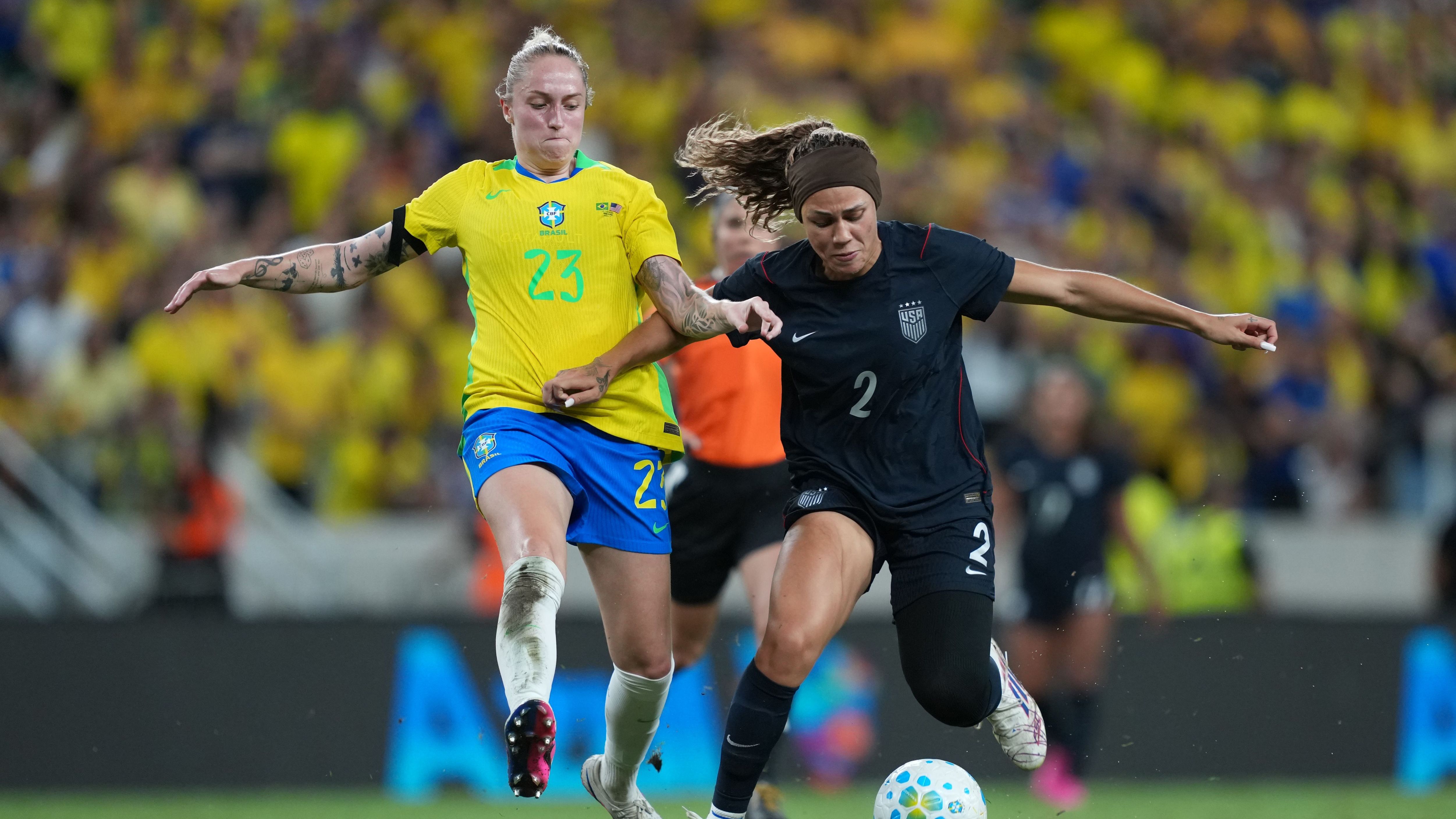 EIGHT red cards shown in chaotic USWNT vs Brazil game as officiating ...