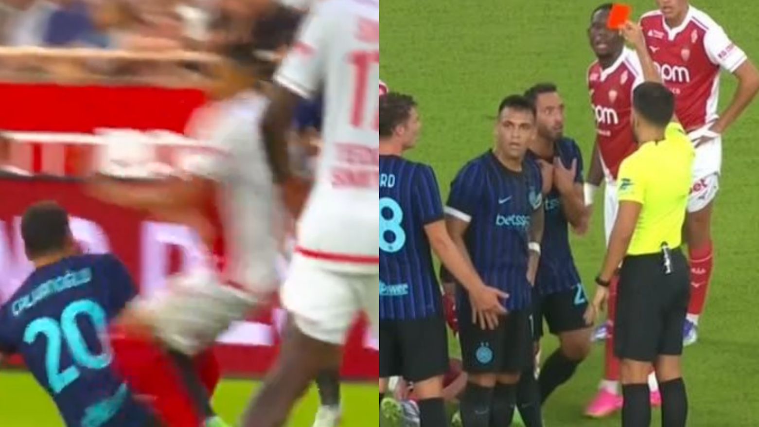 Cartellino rosso per Calhanoglu: l'Inter resta in 10 nel primo tempo ...