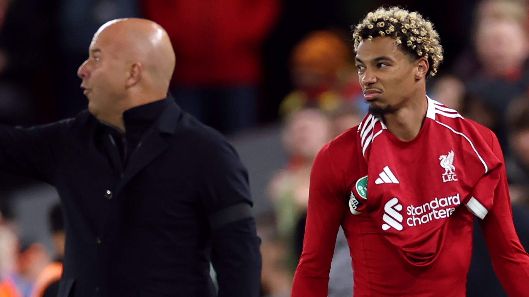 Hugo Ekitike's punishment revealed! Arne Slot to dock striker two weeks' wages after red card ...