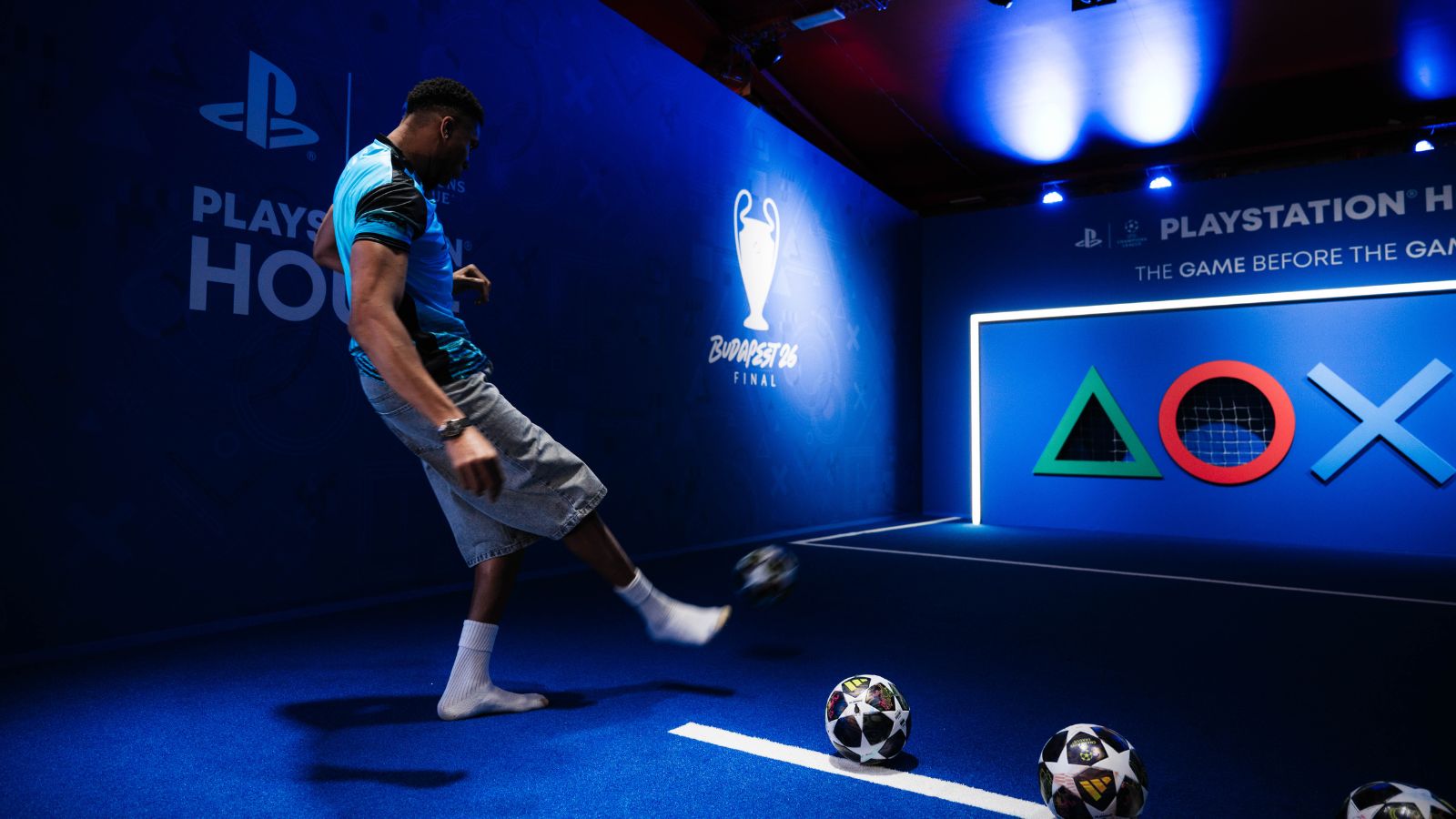 NBA star Giannis Antetokounmpo takes on football challenges at ...